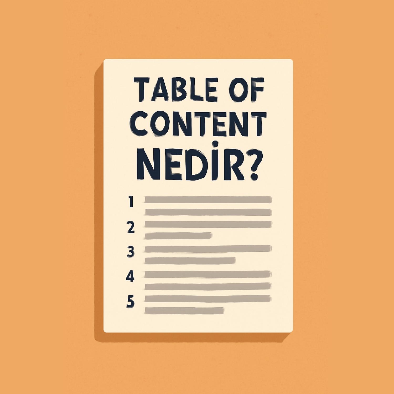 Table of Content Nedir ve Nasıl Yapılır?